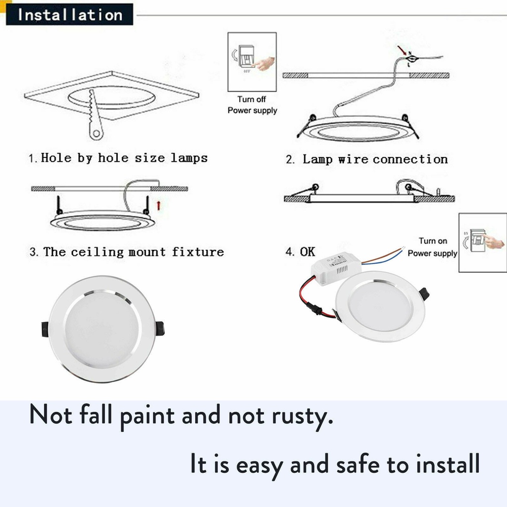 AC85-265V Led Downlight Ceiling light 3W 5W 7W 9W 12W 15W 18W Recessed ...