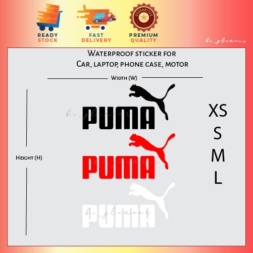 Puma sticker leopard reflective stiker Kereta pantulan Waterproof Car ...