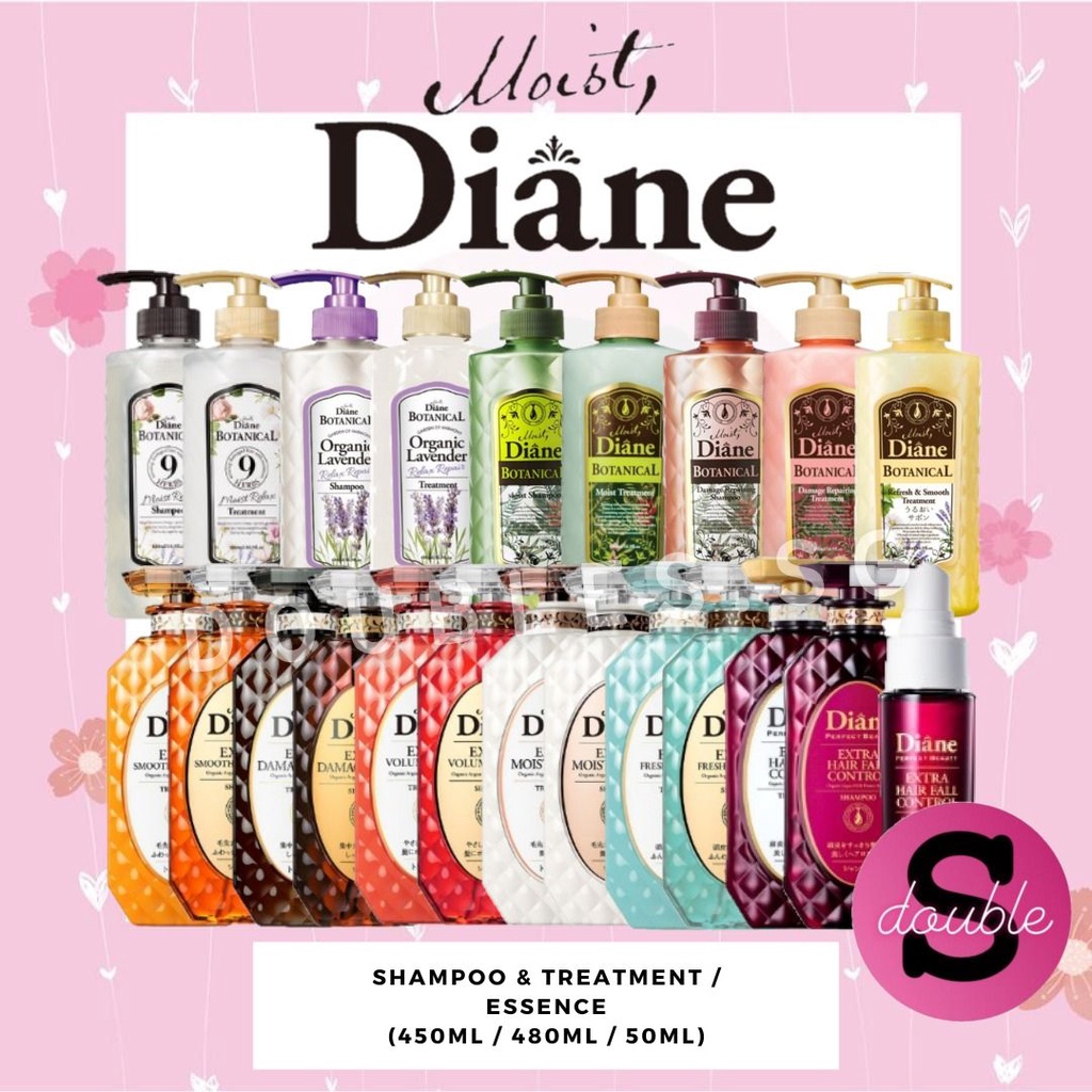 Moist Diane Shampoo/ Treatment 450ml/ Botanical Shampoo/Treament 480ml ...