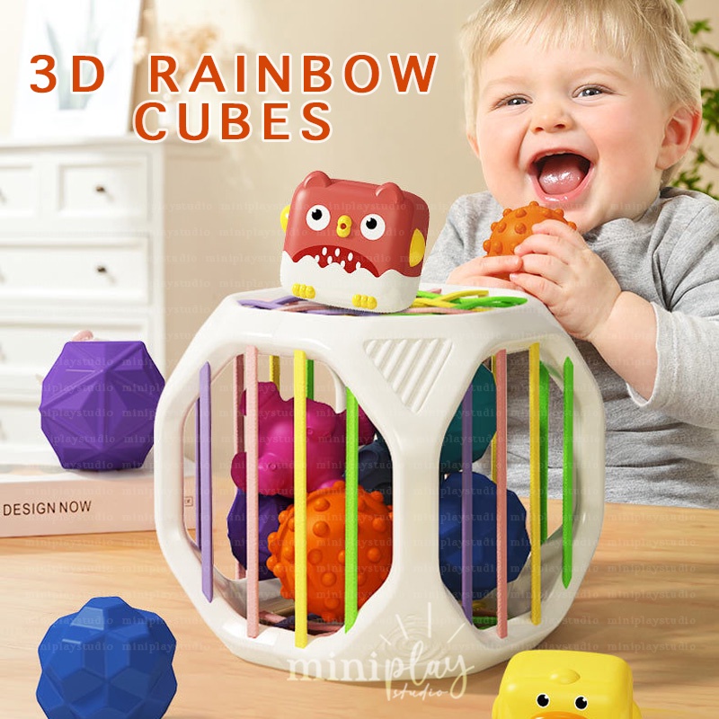 🌟 SG LOCAL STOCK 🌟 Rainbow Baby Toddler Motor Skills Sensory Cube ...