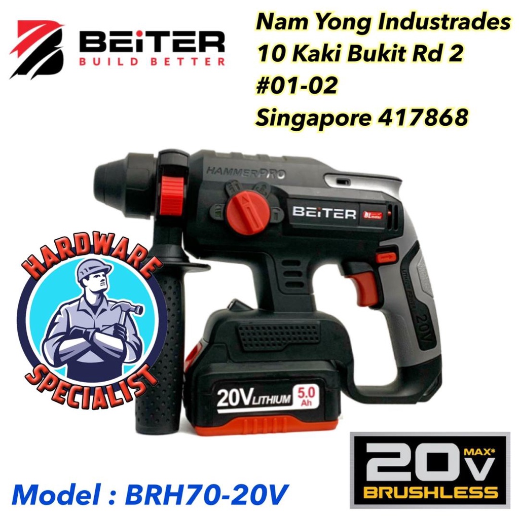 Beiter 20V Max Brushless Rotary Hammer Drill BRH70-20V | Shopee Singapore