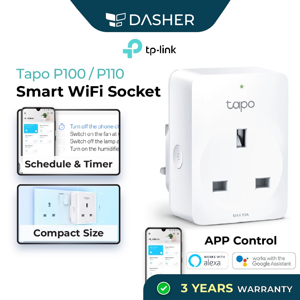 [3 YEARS TP-Link Warranty] Tapo P100 / P110 Mini Smart WiFi Socket ...