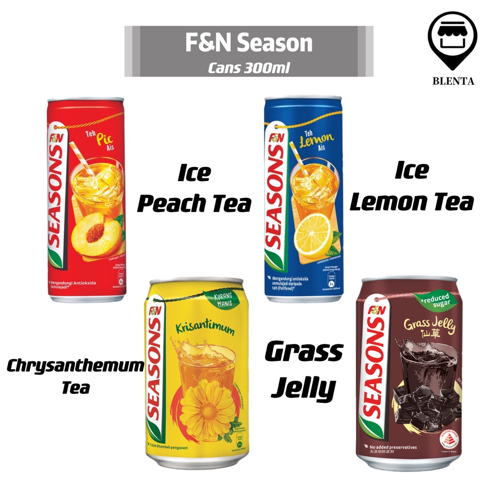 F&N Season Ice Peach Tea/Ice Lemon Tea/Chrysanthemum Tea/Grass Jelly ...