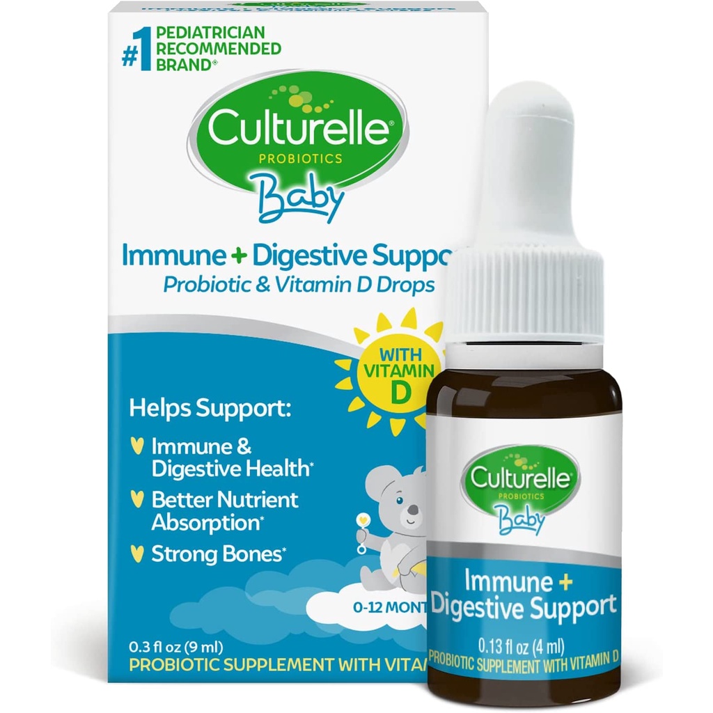 Culturelle Baby, Grow + Thrive, Probiotics + Vitamin D Drops, 9ML ...