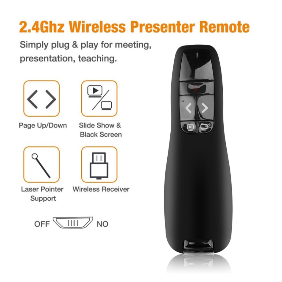 Wireless Presentation Clicker PowerPoint, 2.4GHz USB Remote PPT Clicker ... Wireless Presentation Clicker PowerPoint, 2.4GHz USB Remote PPT Clicker ...