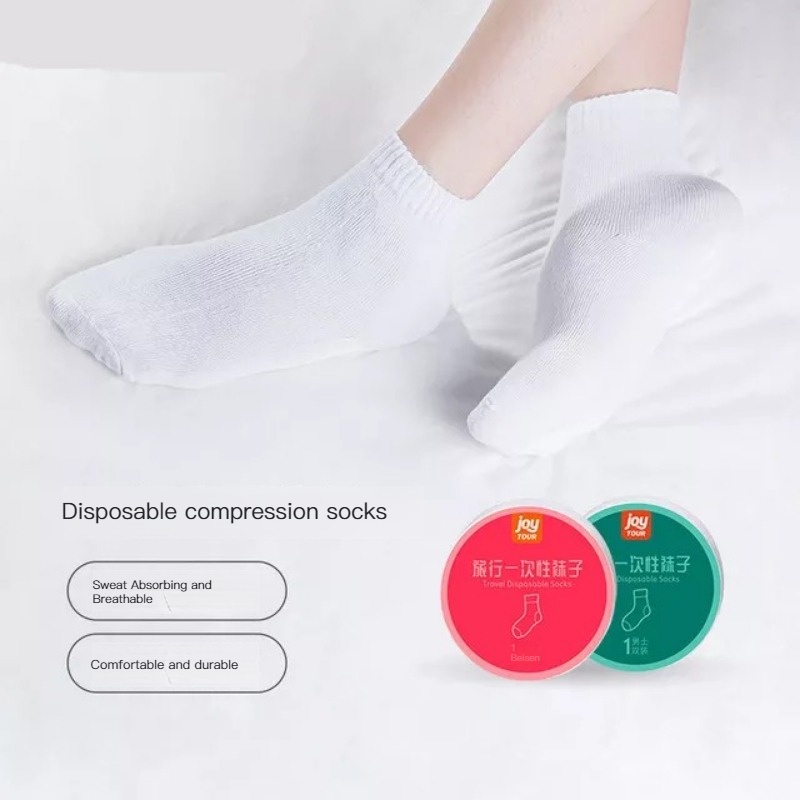 [5 Pairs Package] Disposable Socks Women Men's Travel Compression ...