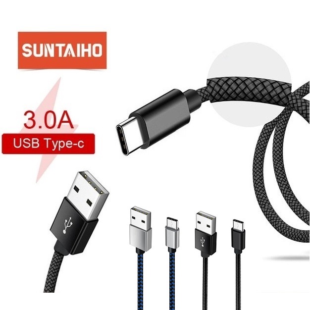 Type C USB Fast Charge Long Cable 3m Braided Nylon for 3 Amp for ...