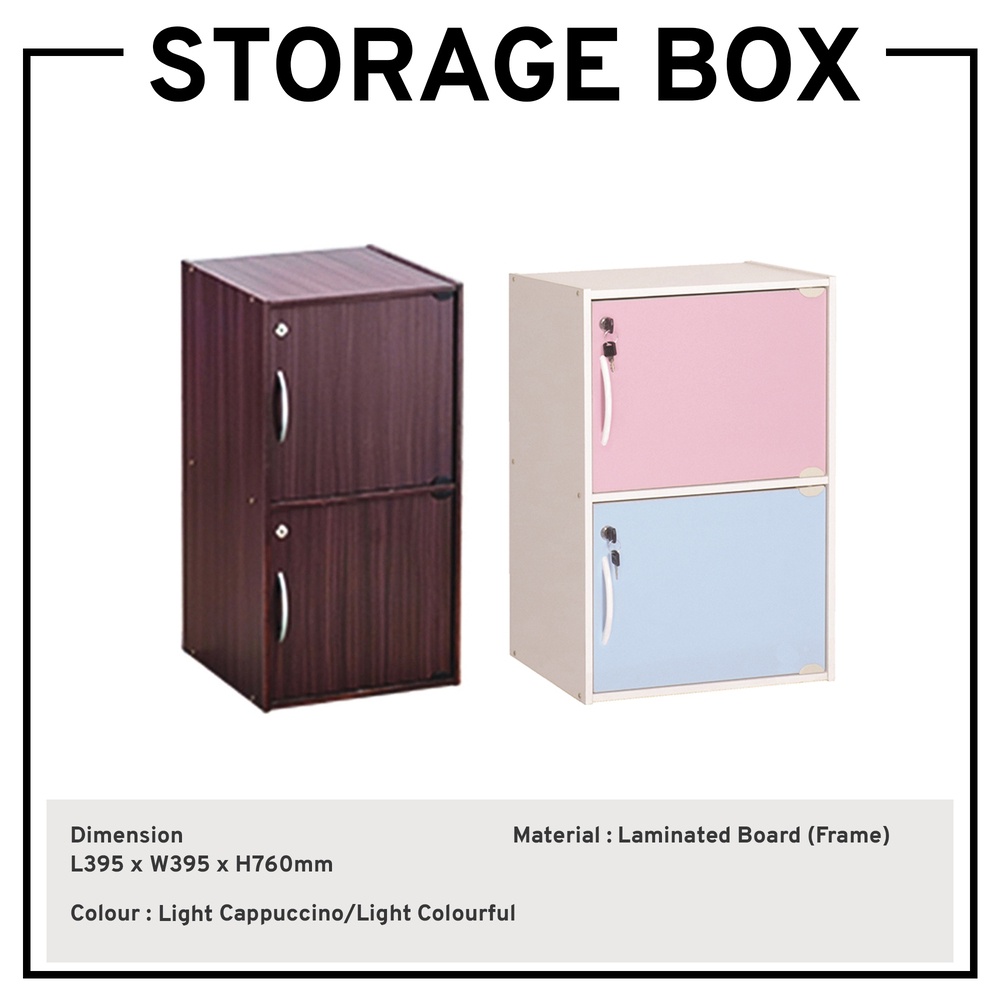 2 Door Storage Box with Lock Storage Cabinet File Cabinet Locker ...