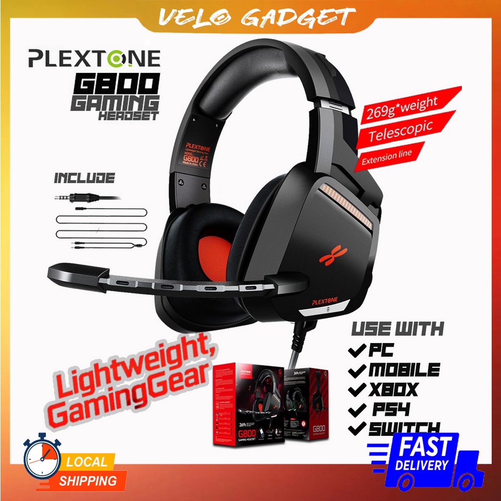 PLEXTONE G800 3.5 Jack Gaming Lightweight Earphones Stereo Bass Gamer ...