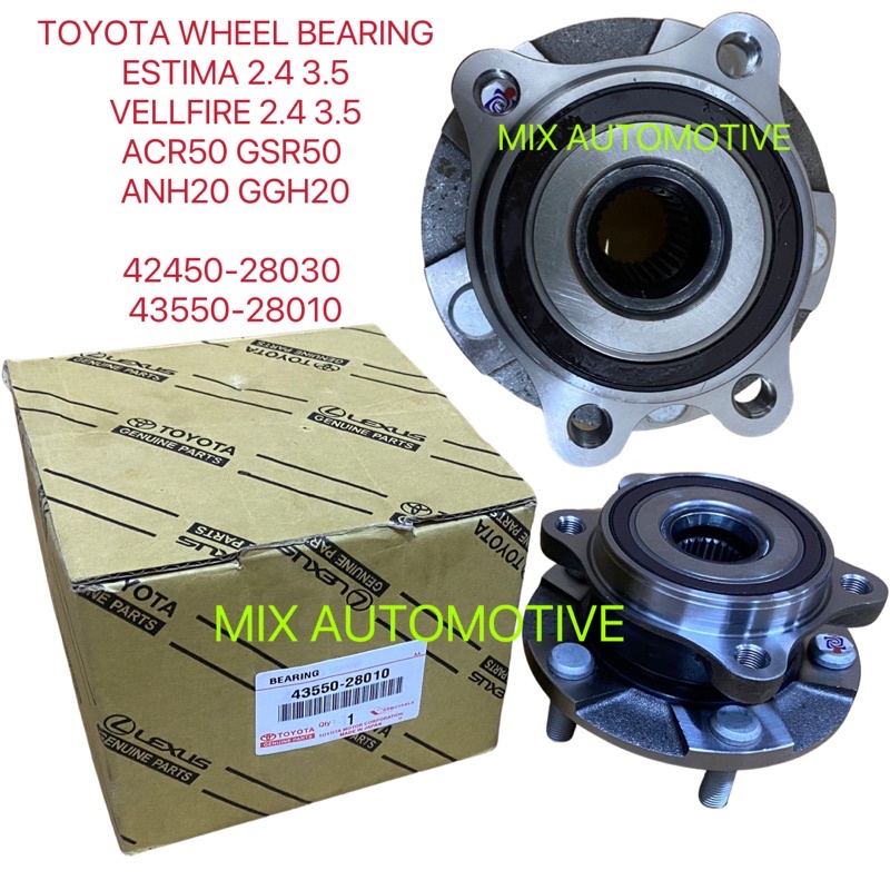 TOYOTA WHEEL BEARING HUB FRONT REAR ALPHARD ESTIMA VELLFIRE 2.4 3.5 ...