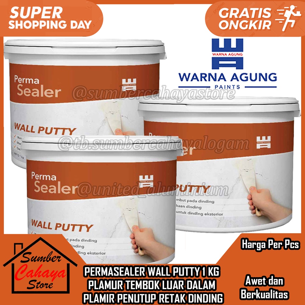 PERMASEALER WALL PUTTY PLAMIR WALL PUTTY 1 KG PLAMUR WHITE WALL CLEANER ...