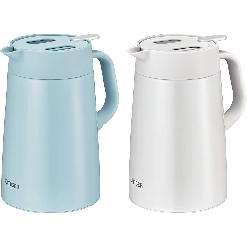 【TIGER】Desktop Pot with push lever 1.2L (Aqua Blue / White) (PWO-A120 ...