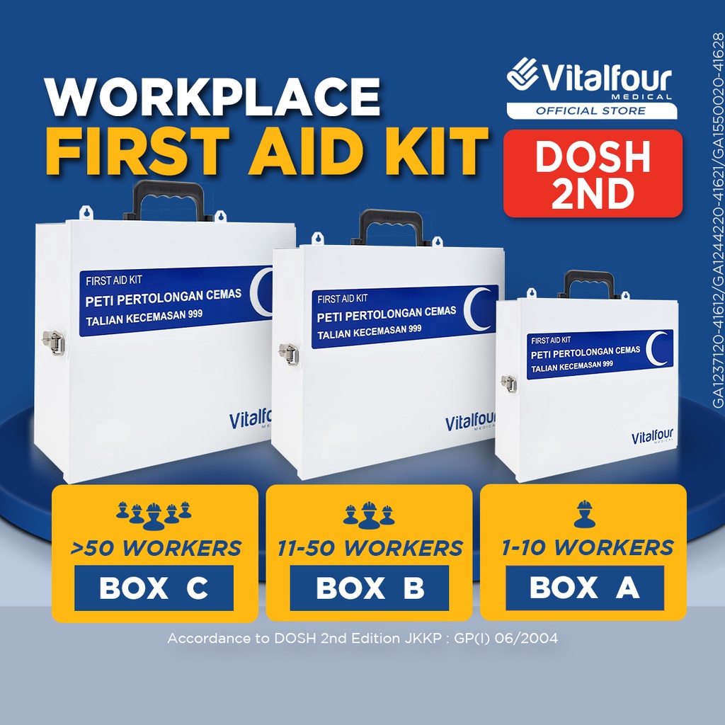VitalFour DOSH2ND Workplace First Aid Kit by DOSH (BOX A,B,C) | Shopee ...