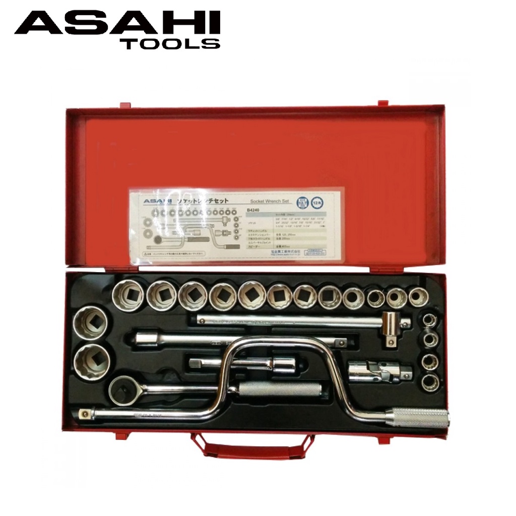 ASAHI 4240BM 24PC 1/2" DRIVE SOCKET WRENCH SET (Made in JAPAN) | Shopee ...