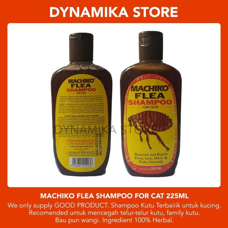 Machiko Flea Tick Lice Shampoo For Cat 225ml Syampu Kutu Kucing ...