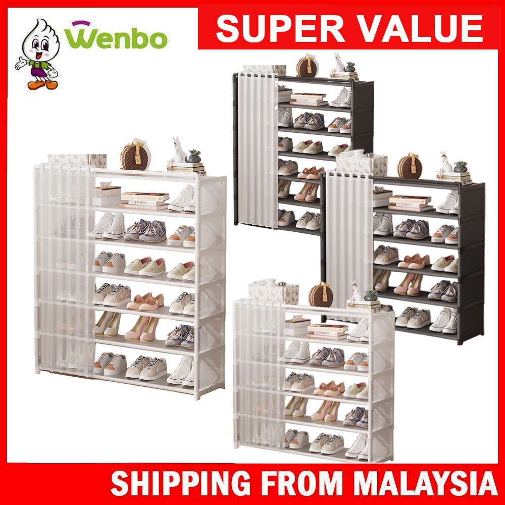 Wenbo 6/7 Layer Shoes Storage Organizer Rack Space Saving With Dust ...