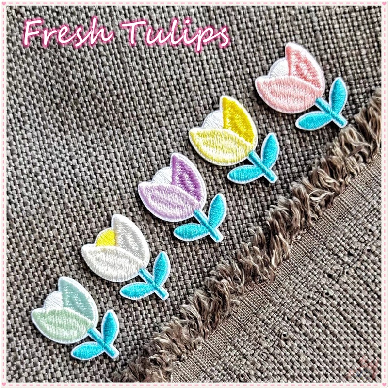 Fresh Tulips Self-adhesive Sticker Patch 1Pc Ins Flowers DIY Sew on ...