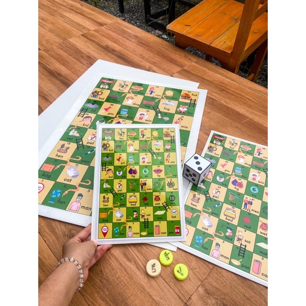 Phonics Short Vowel sounds Snake & Ladder Game | Shopee Singapore