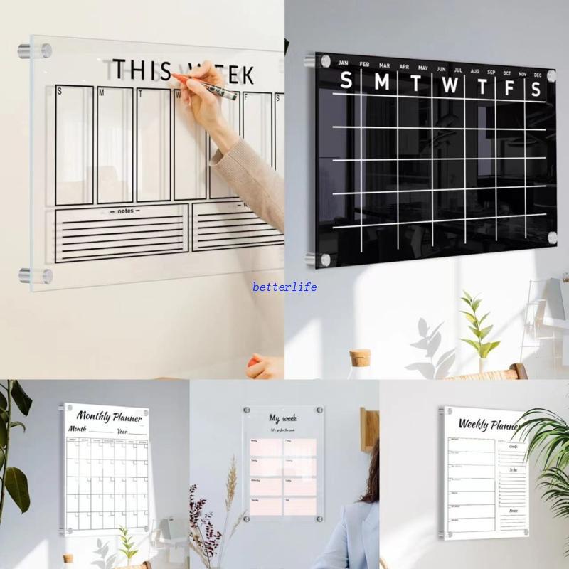 BTF Reusable Calendar Whiteboard Weekly Planner Acrylic Calendar Board ...