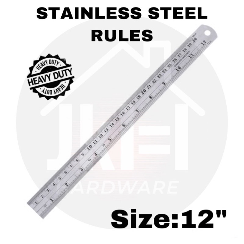 12" STAINLESS STEEL RULES 白钢尺 | Shopee Singapore