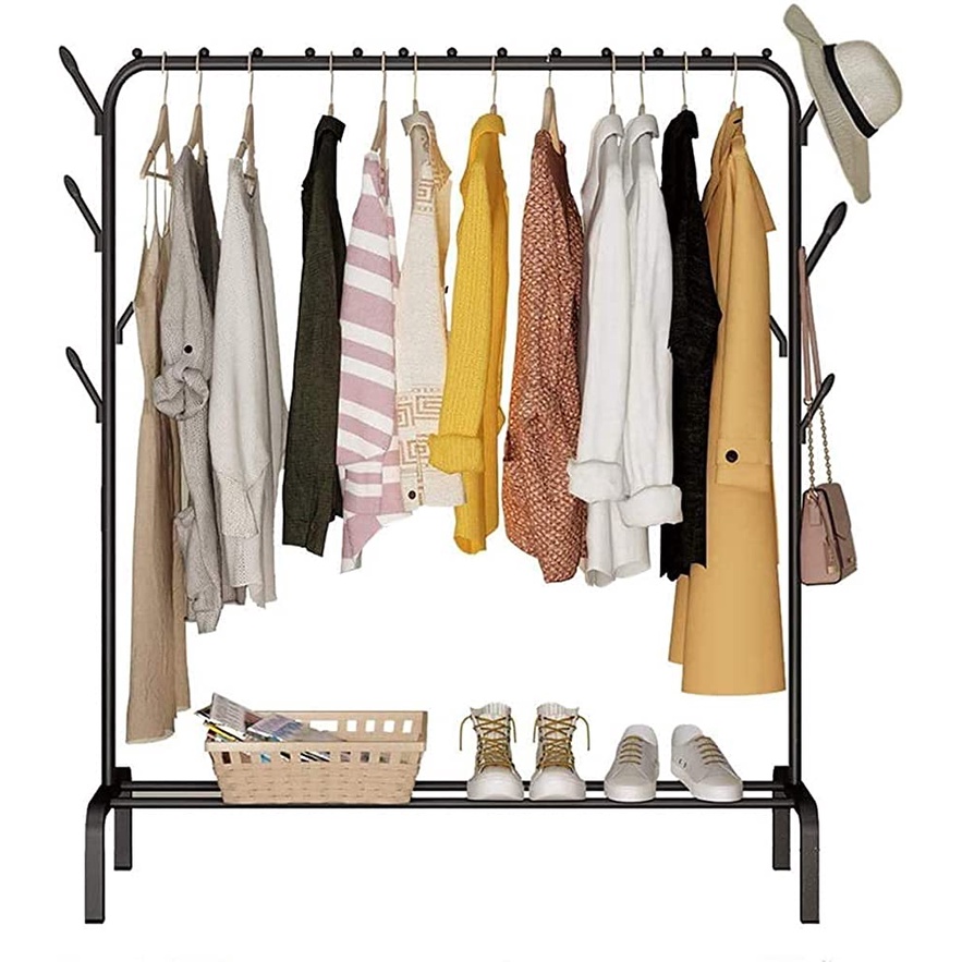 Rak Baju Laundy Clothing Rack Hanger Rack Double Single Rod Clothing ...