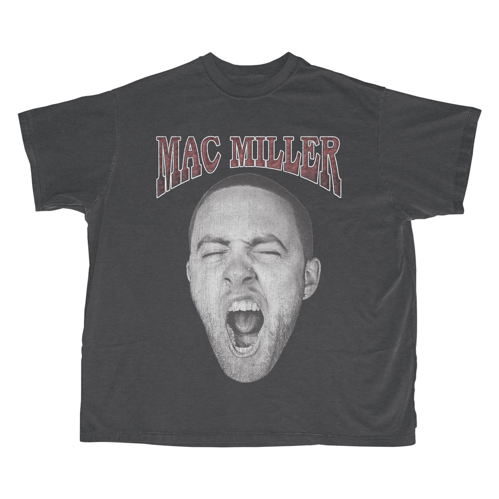 Mac miller Face Box/Kaos Mac miller Face Oversized/Vintage rap tee ...