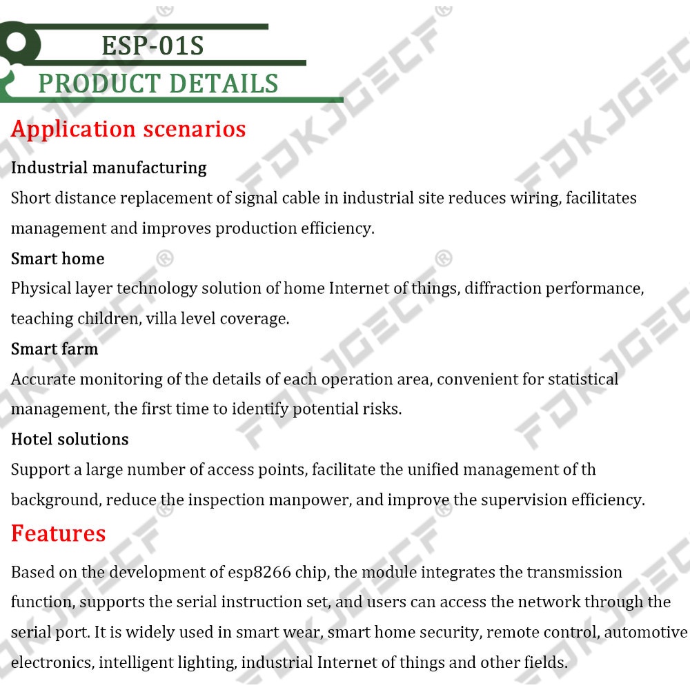 ESP-01 Upgraded version ESP-01S ESP8266 serial WIFI model Authenticity ...