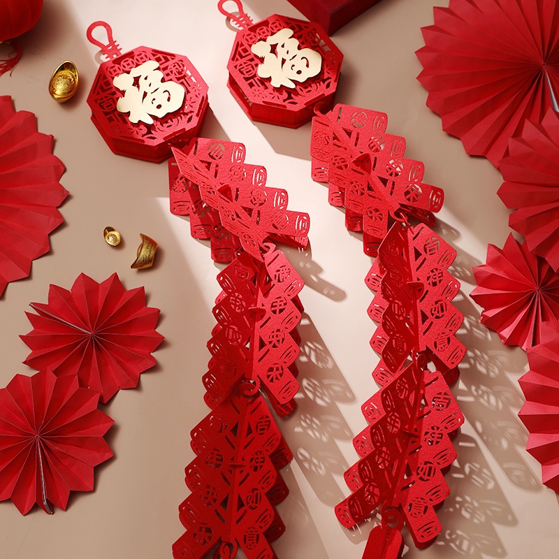 2025 CNY Fortune Firecracker Fabric Pendant 春节 鞭炮 DIY Housewarming ...