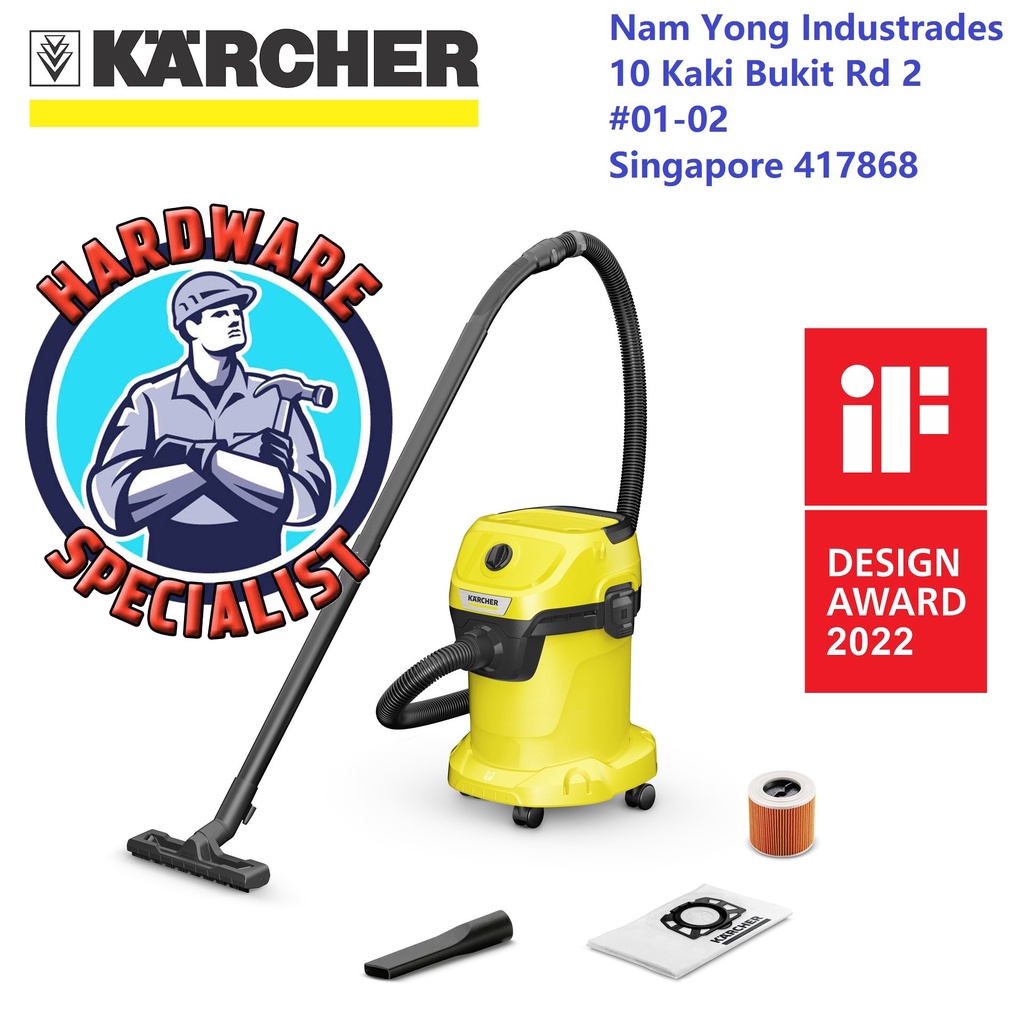 Karcher Wet and Dry Vacuum Cleaner WD 3 V-17/4/20 | Shopee Singapore