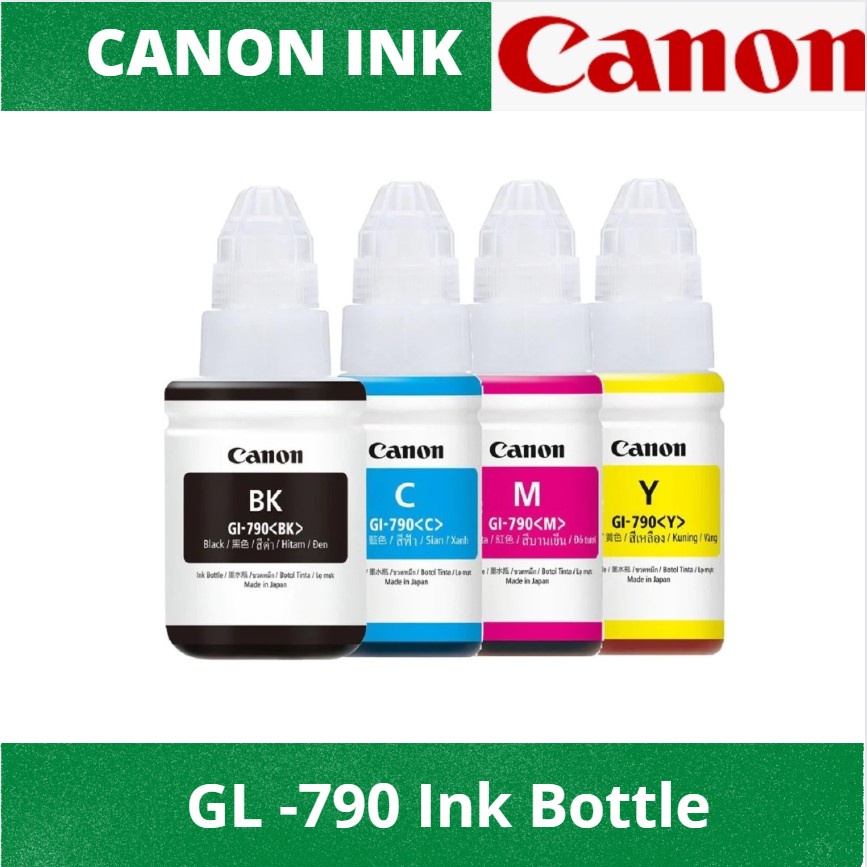 Canon GL-790 GL790 GL 790 Ink Bottle Black Cyan Magenta Yellow | Shopee ...