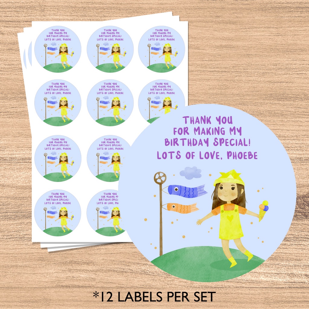 Custom Birthday Sticker Labels Party Favor Labels Goodie Bag Labels ...