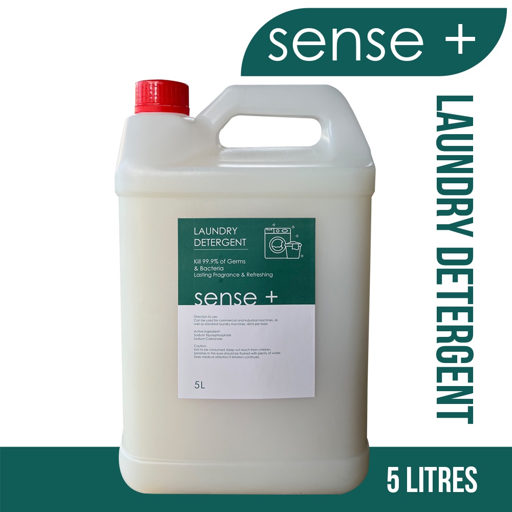 Sense+ Laundry Detergent - 5L Top Liquid Detergent 5 Litre Detergen ...