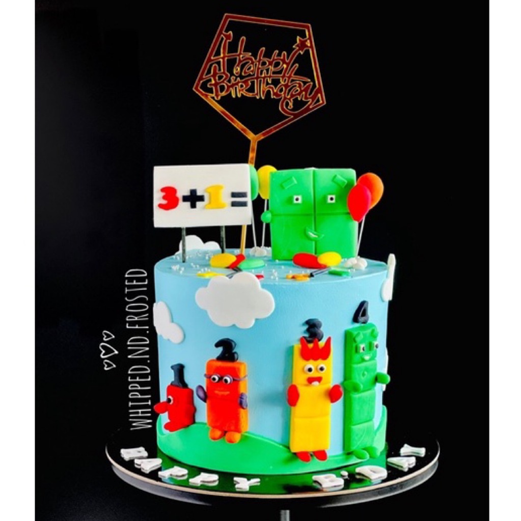 Number Block theme Cake / Custom birthday Cake / Happy Birthday Cake ...