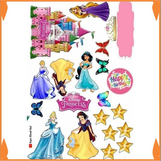 DISNEY PRINCESS PRINTED CAKE TOPPER TOPER CAKE TOPPER Toko_Arsha ...
