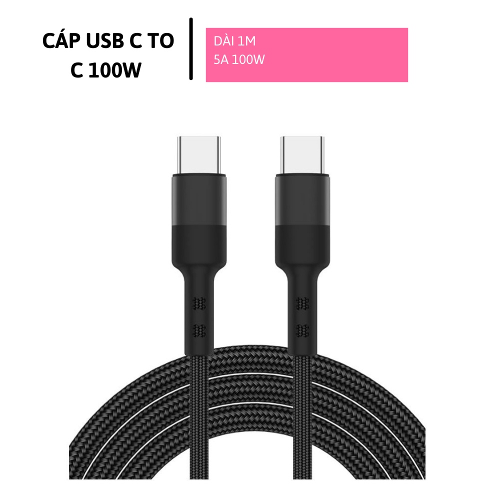 Usb Fast Charging Cable TYPE C TO USB TYPE C 5A 100W - USB C TO USB C ...