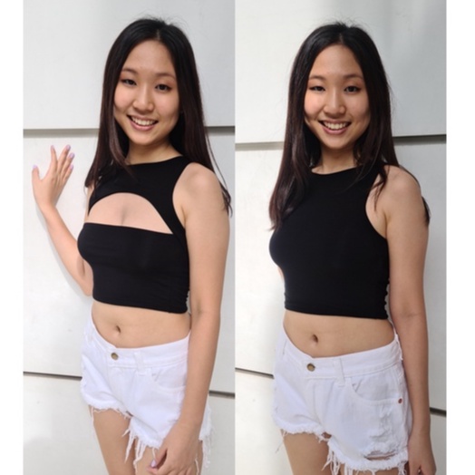 Soft Rayon Reversible Cut Out Crop Tank Top 5 Colours Shopee Singapore