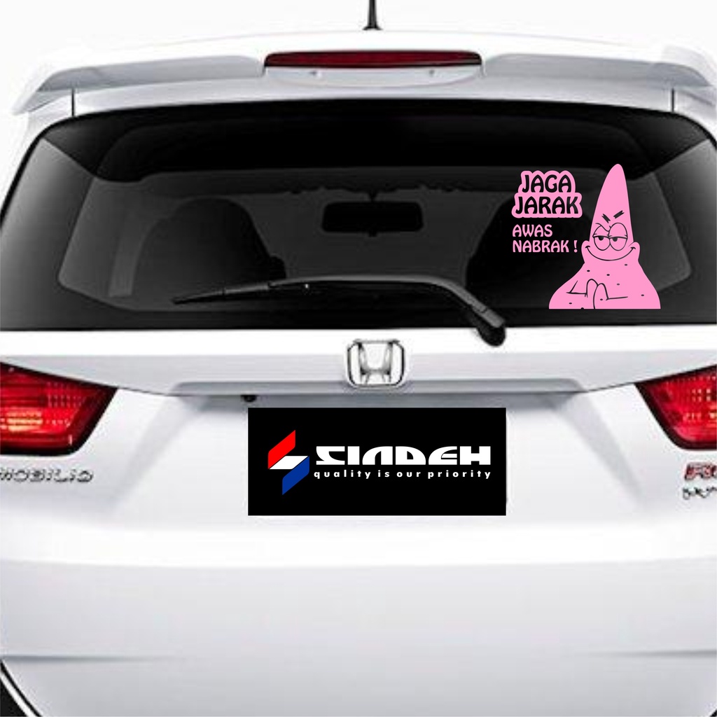 Patrick STAR Car CUTTING STICKER Keep Your STICKER Distance Beware It's ...