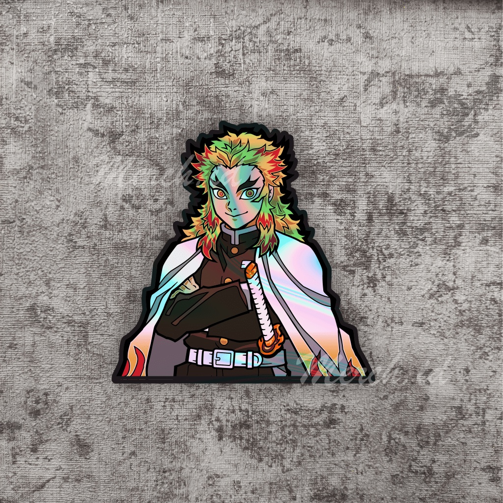 Rengoku demon slayer aesthetic hologram anime Sticker | Shopee Singapore