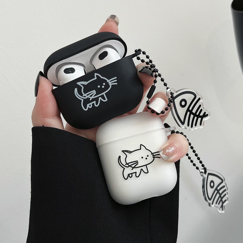 Cartoon Cat Lovers Matte Protective Case For AirPods 1/2/3/4 Soft TPU ...