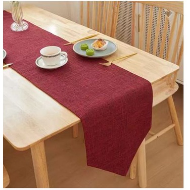 {SG Seller}Table Runner High Quality Solid Linen Home Hotel Wedding ...