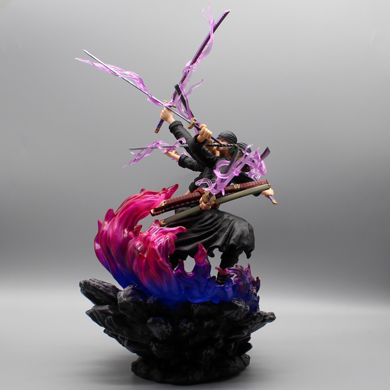 40cm One Piece Zoro Anime Figures Wano Onigashima 9 Swords Style Action ...