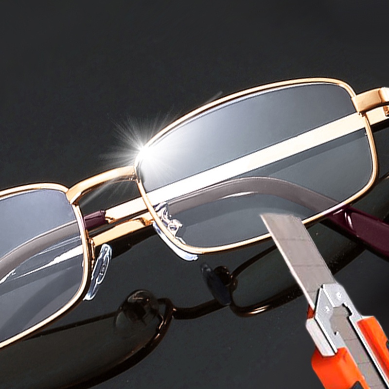 Real Glass Lens Reading Glasses Men Women Square Full Frame Presbyopic ...