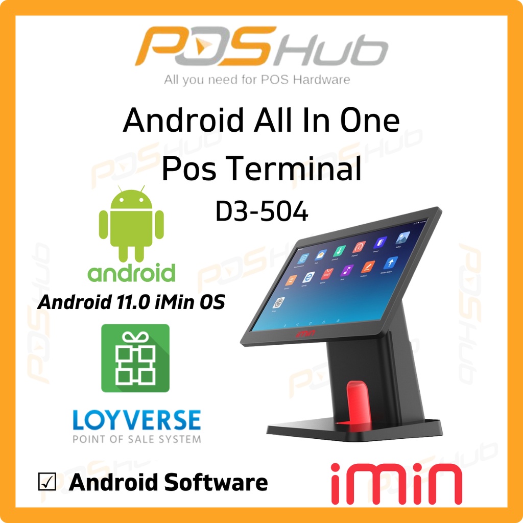 IMIN 15.6" Touchscreen POS Android All In One Pos Terminal D3-504 ...