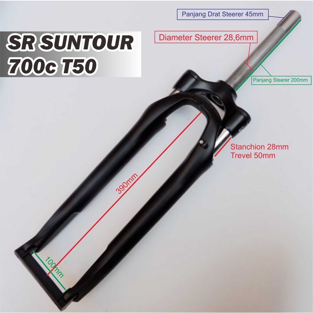 Sr SUNTOUR NEX Fork 700c Classic Commuter MTB Bike Fork T50 Rim Disck ...