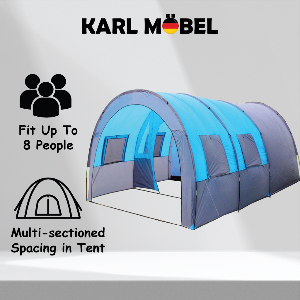 Tunnel tent camping khemah besar kemah tent camping waterproof outdoor ...