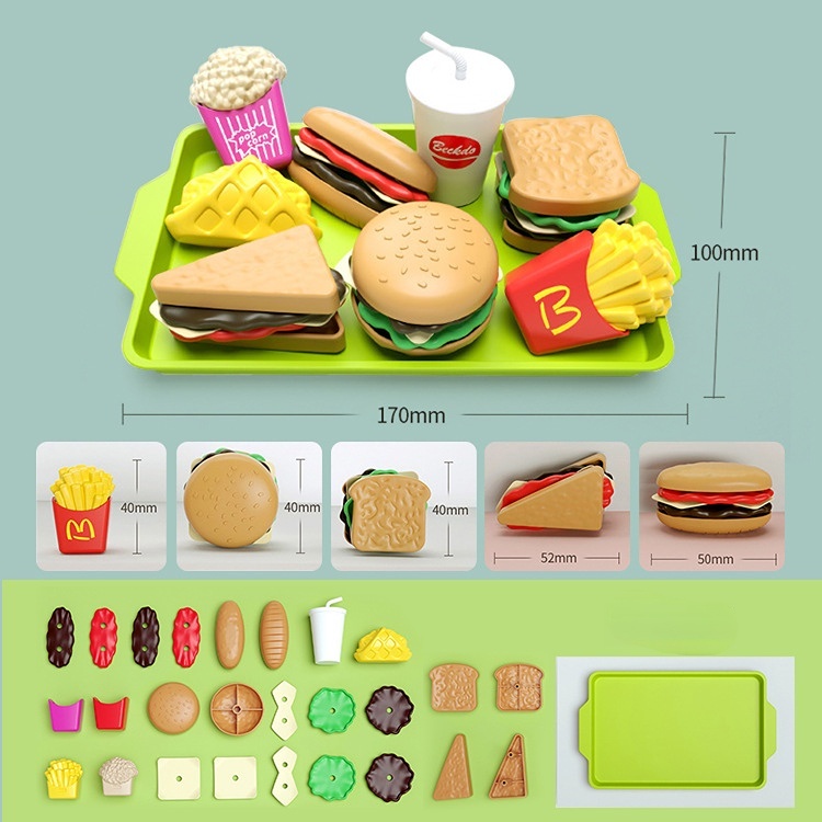 27pcs Children Pretend Play Toy Set Play House Simulation Kitchen Food ...