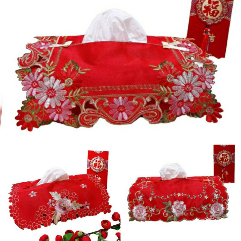 Flower Embroidered Tissue Box Cover | Shopee Singapore