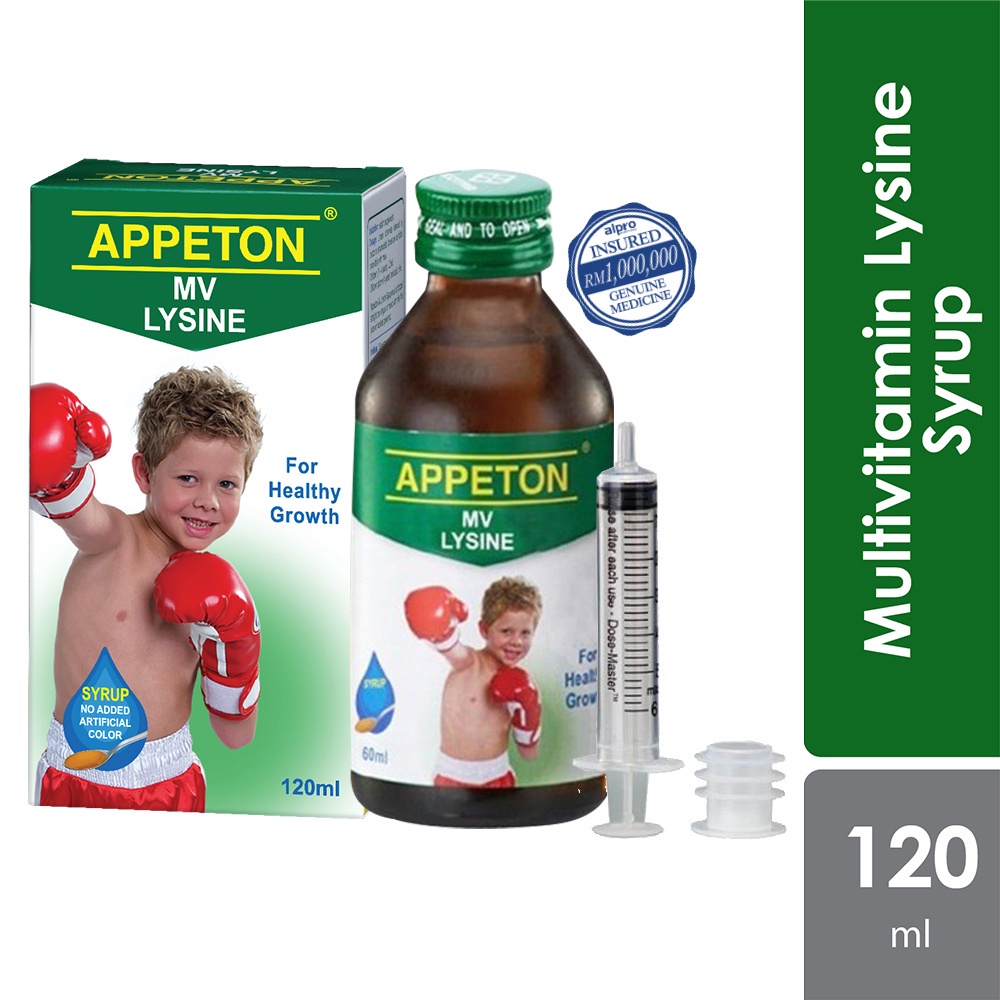 Appeton Multivitamin Lysine Syrup 120ml | Promote Overall Healthy ...