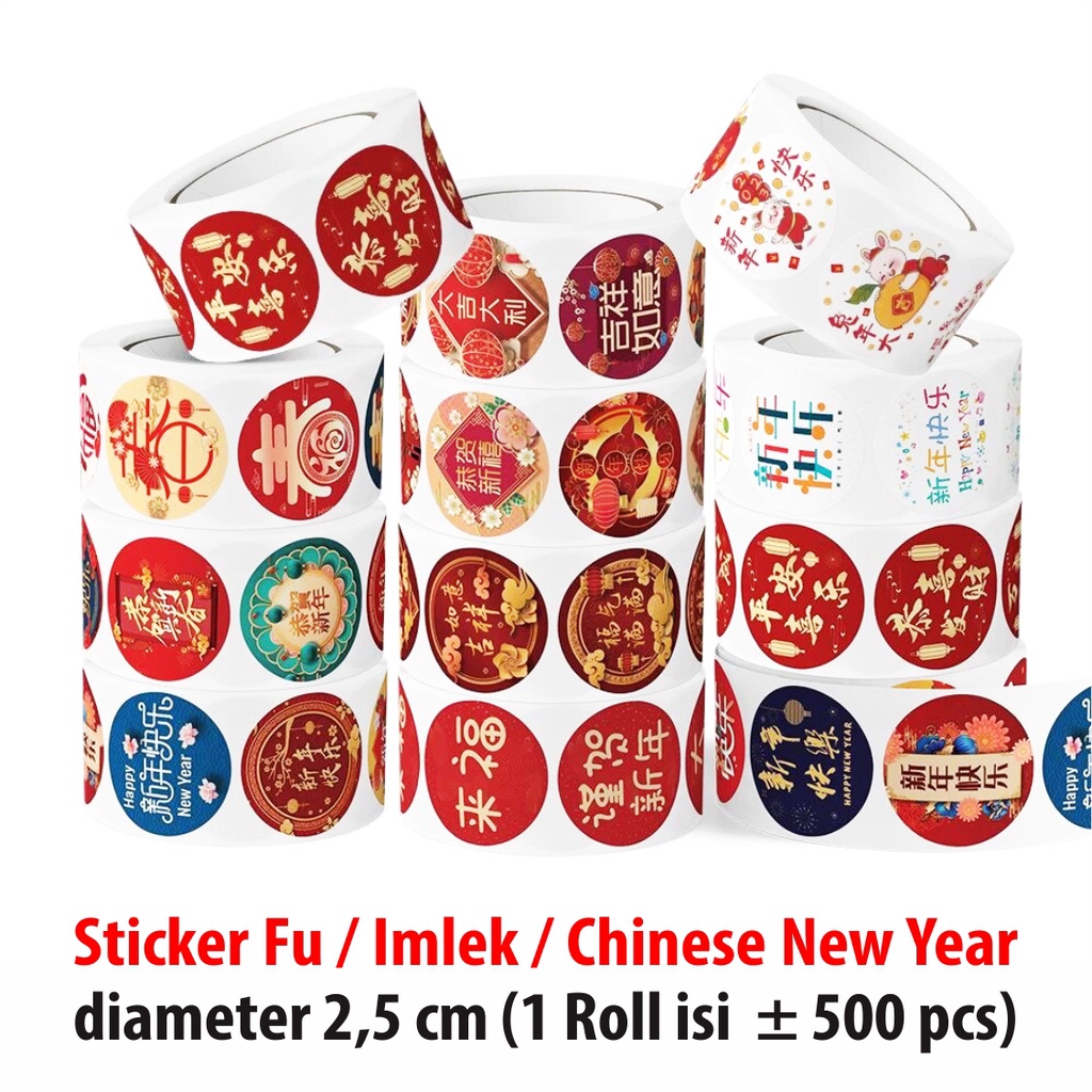 Chinese New Year Chinese New Year Label Stickers Fu CNY Gong Xi Fa Cai ...