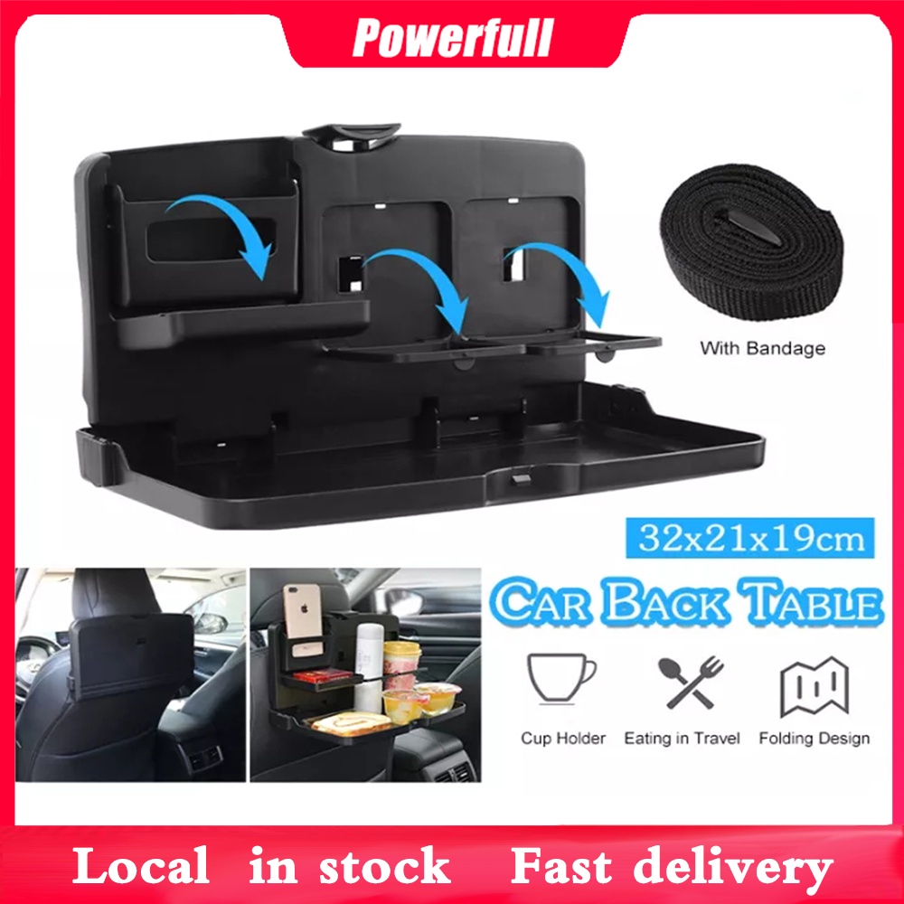 Foldable Car Food Tray with Bottle & Cup Holder Steering Wheel Table ...